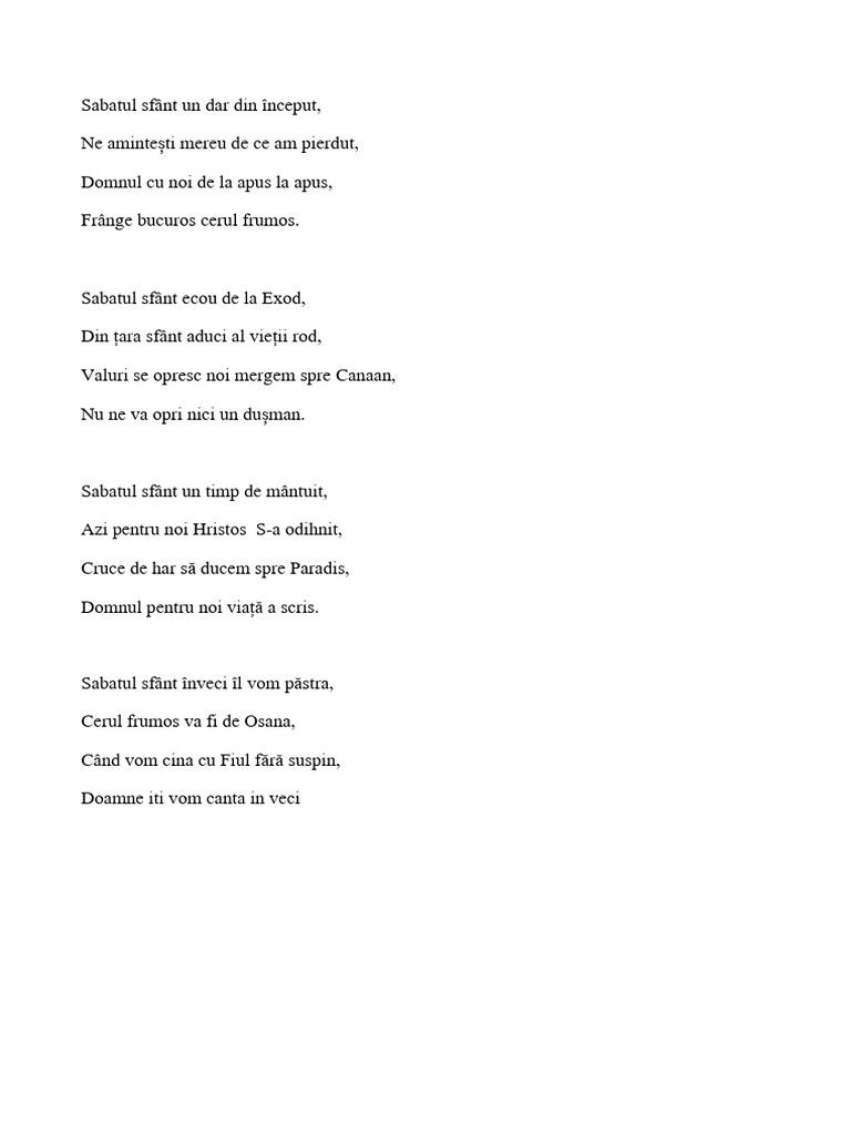 Sabatul Sfânt Un Dar Din Început | PDF | Religion & Spirituality