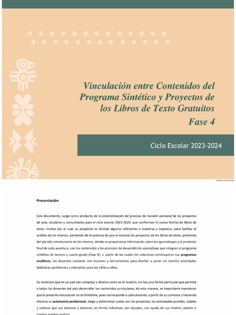 FASE 4 Tercero y Cuarto - Vinculación Entre Contenidos Del Programa ...