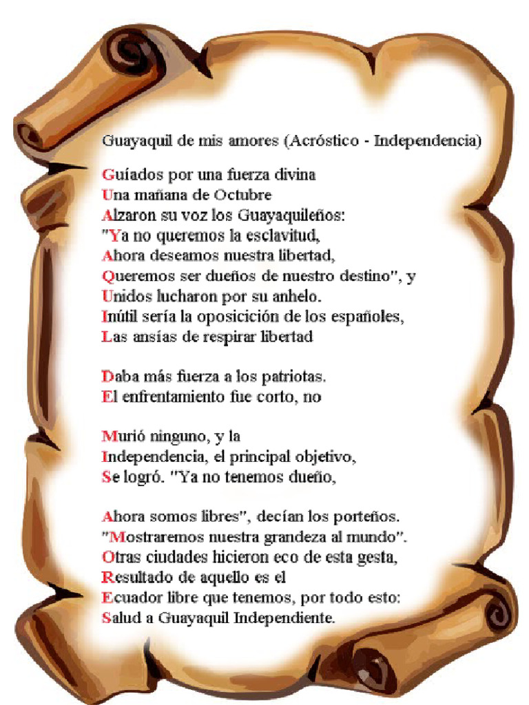 Acróstico Independencia de Guayaquil | PDF