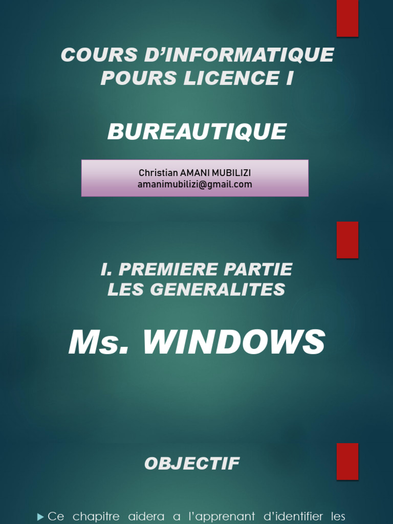 Introduction à Windows et Bureautique | PDF | Ordinateurs