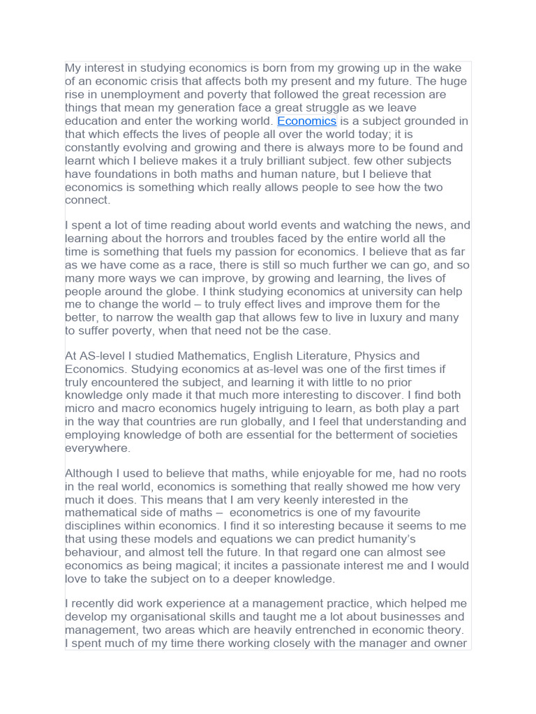 Example Personal Statments | PDF