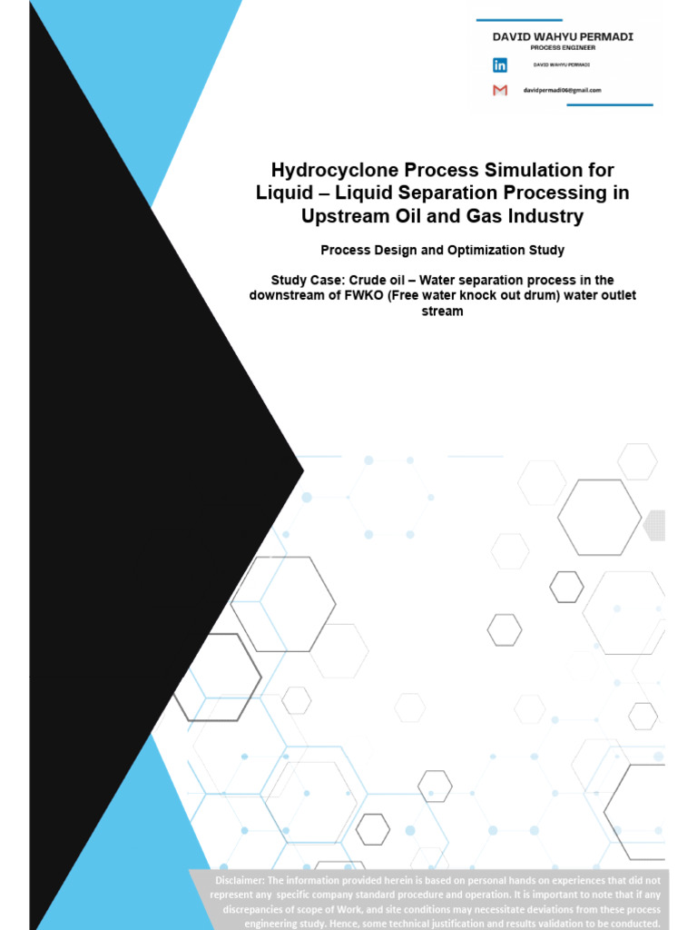 Hydrocyclone Process Simulation Using Aspen HYSYS | PDF | Fluid ...