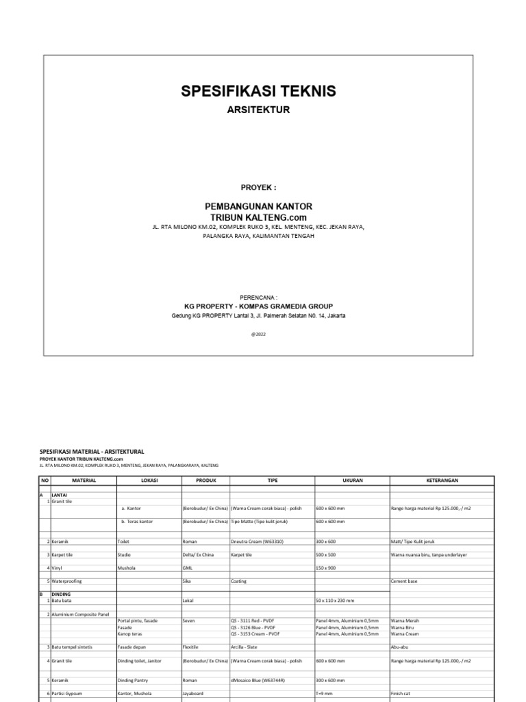 Spesifikasi ARS | PDF | Materials | Building Materials