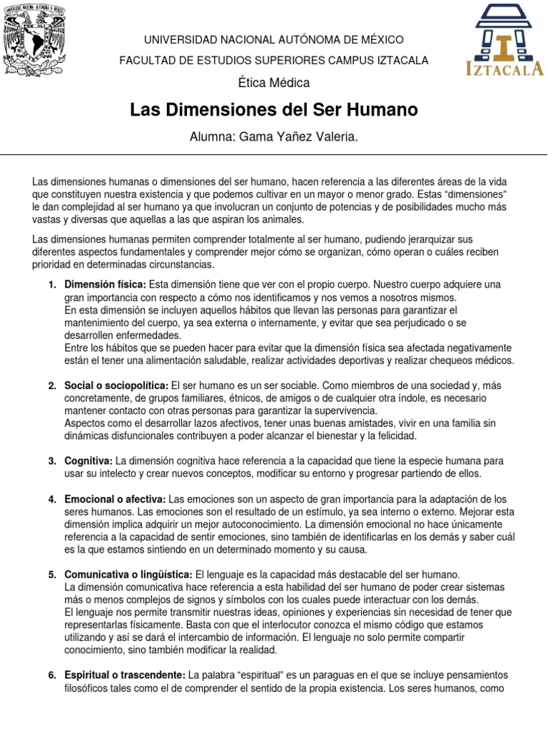 Dimensiones Humanas | PDF | Las emociones | Humano