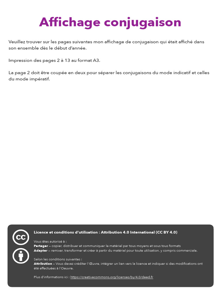 9-Affichage Conjugaison A3 | PDF