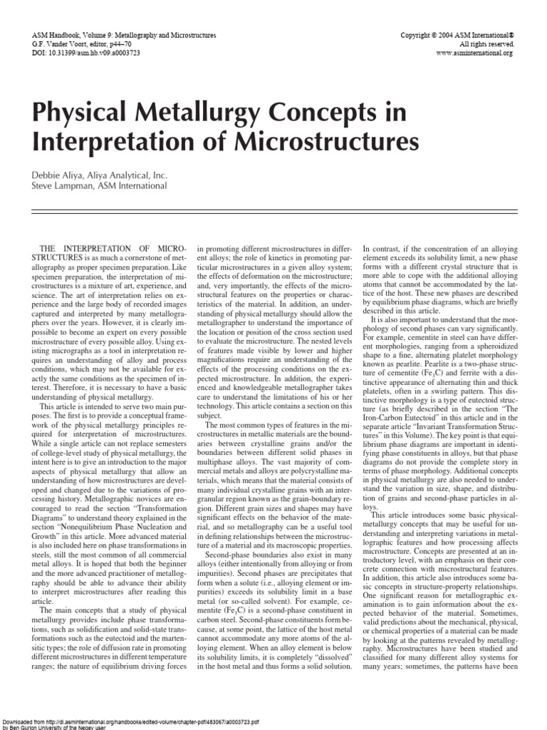 02-03 Physical Metallurgy Concepts in Interpretation of Microstructures ...