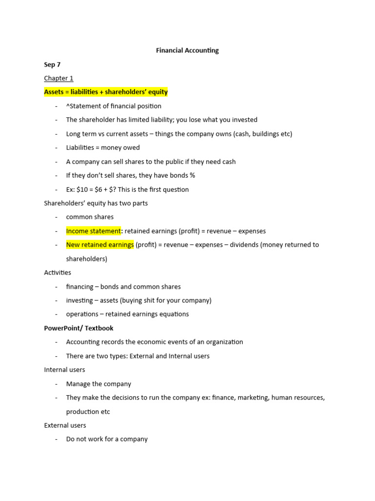 Financial Accounting Notes ADM1340 | PDF