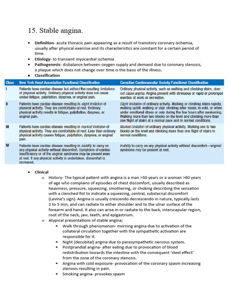 15) Stable Angina | PDF | Myocardial Infarction | Coronary Artery Disease