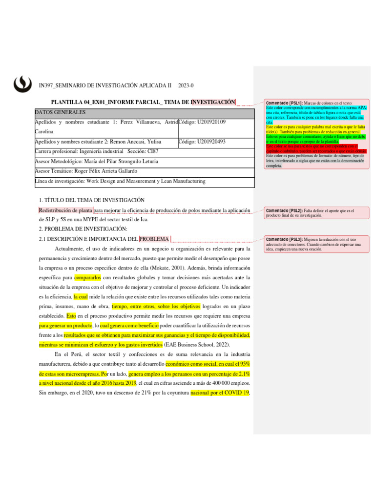 EX01 Pérez Remón PDF | PDF | Lean Manufacturing | Business