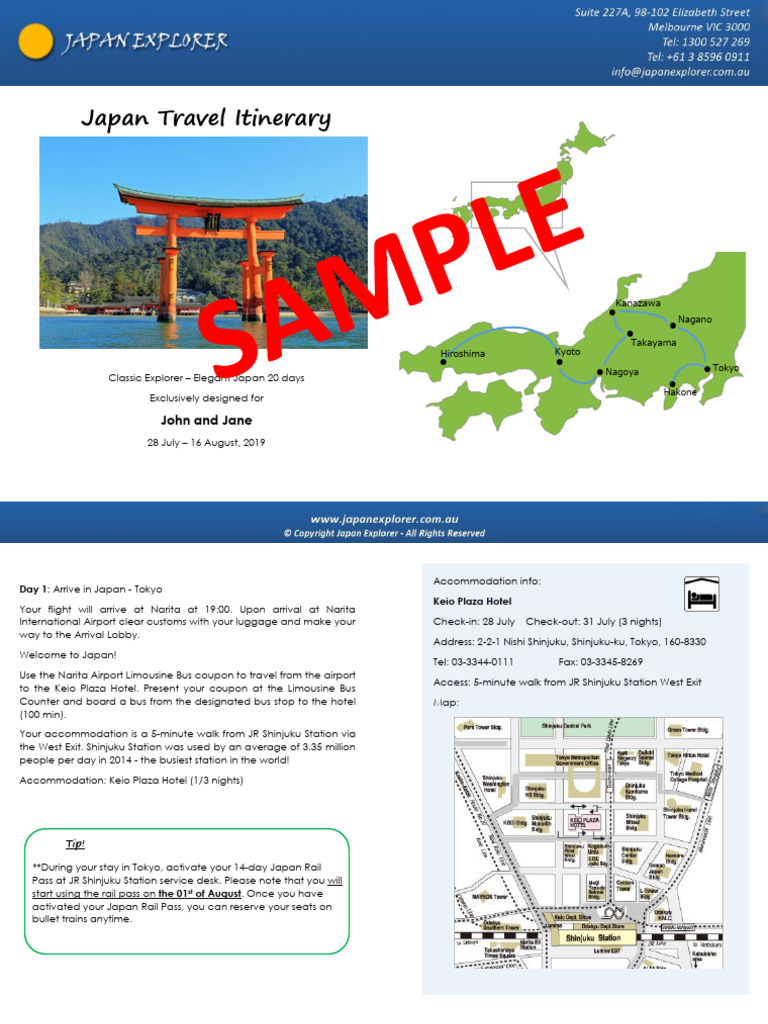 Sample Suggested Itinerary Web | PDF