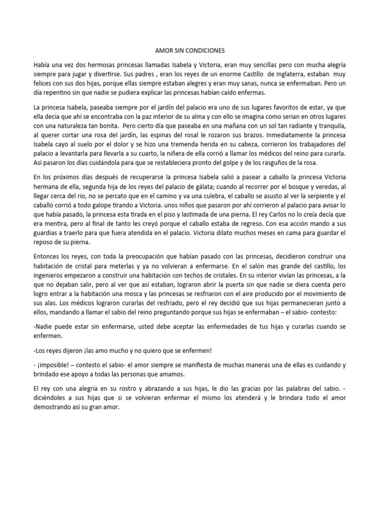 Amor Sin Condiciones | PDF | Amor