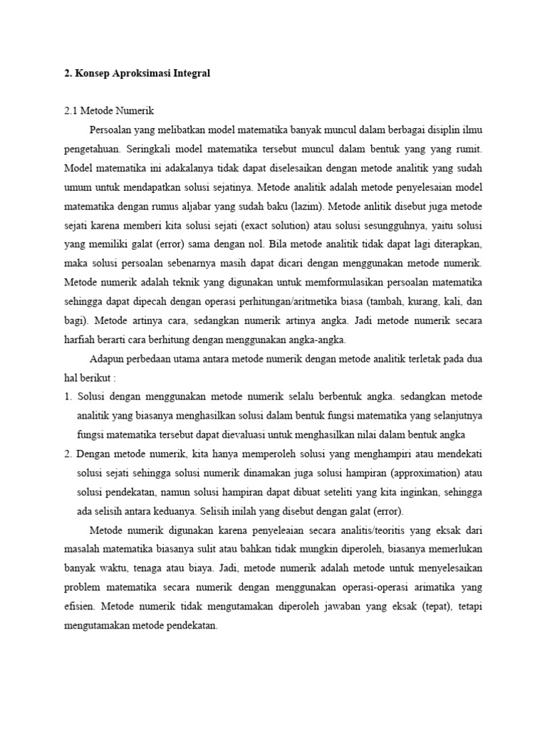 Konsep Aproksimasi Integral Bagian Ima | PDF