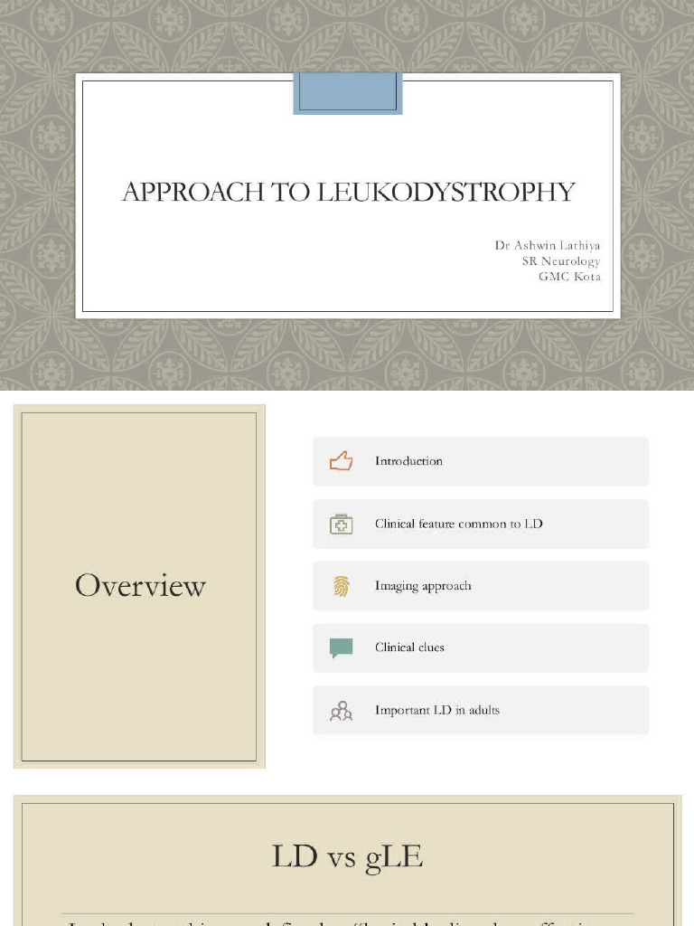 Approach To Leukodystrophy 250652088 | PDF