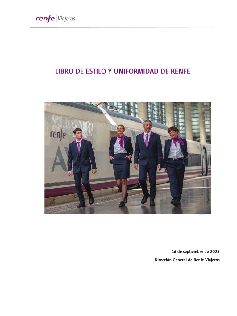 Avance Libro de Estilo e Imagen de La Uniformidad de Renfe 1 | PDF ...