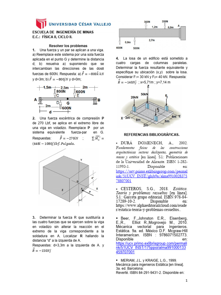 Problemas para Informe Académico de Sesión 3 Física II Ing Minas 2023-2 | PDF | Ciencias fisicas ...