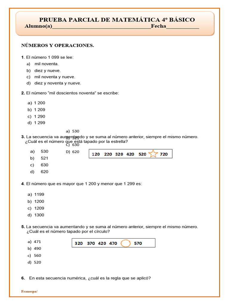 OA1 Numeros y Operaciones | PDF | Vocabulario | Comunicación por medio de ordenadores