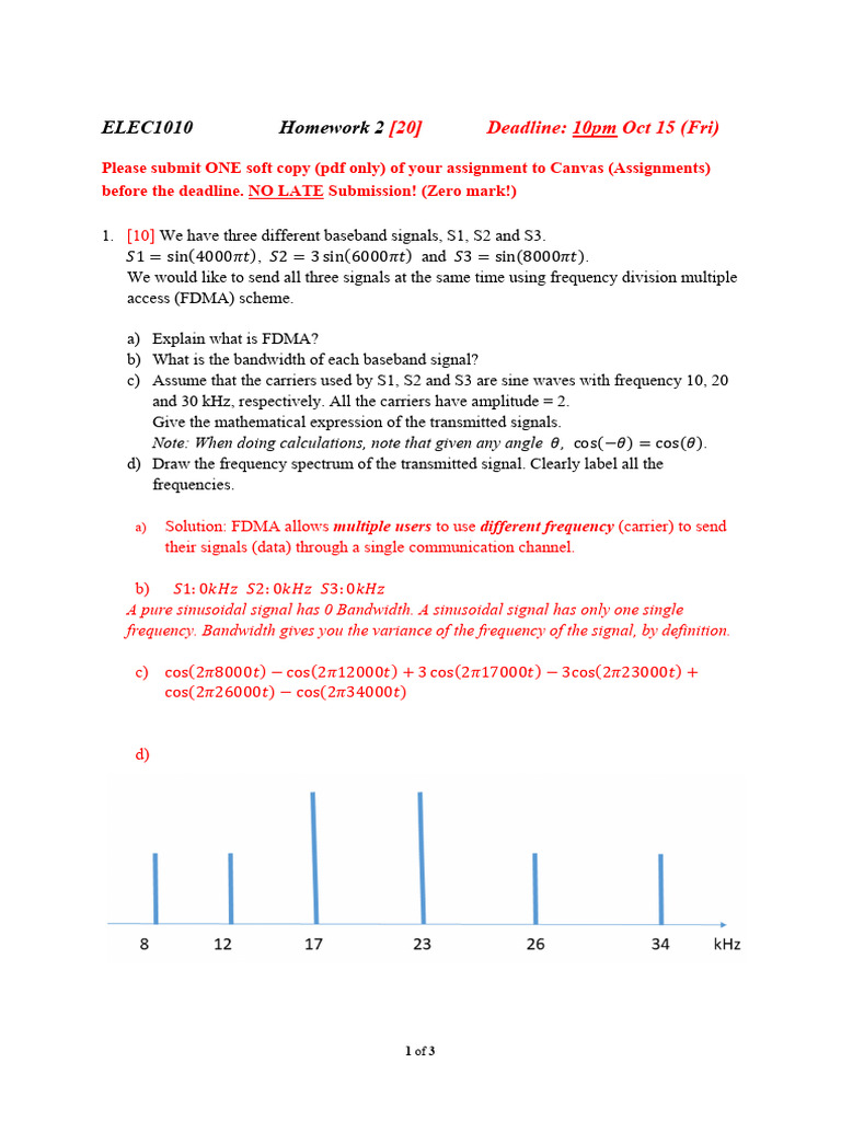 Homework 2 Sol 1 | PDF