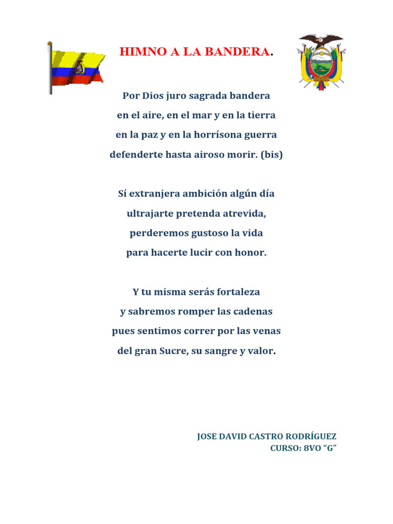 Himno A La Bandera | PDF
