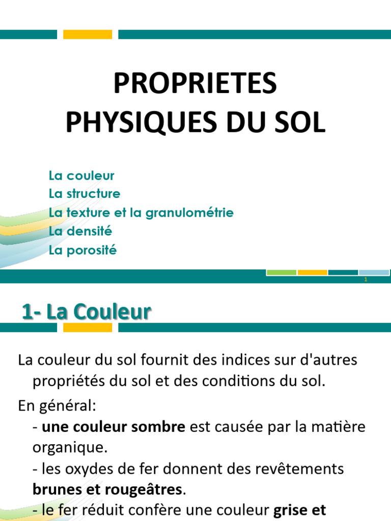 Propriétés Physiques Du Sol | PDF