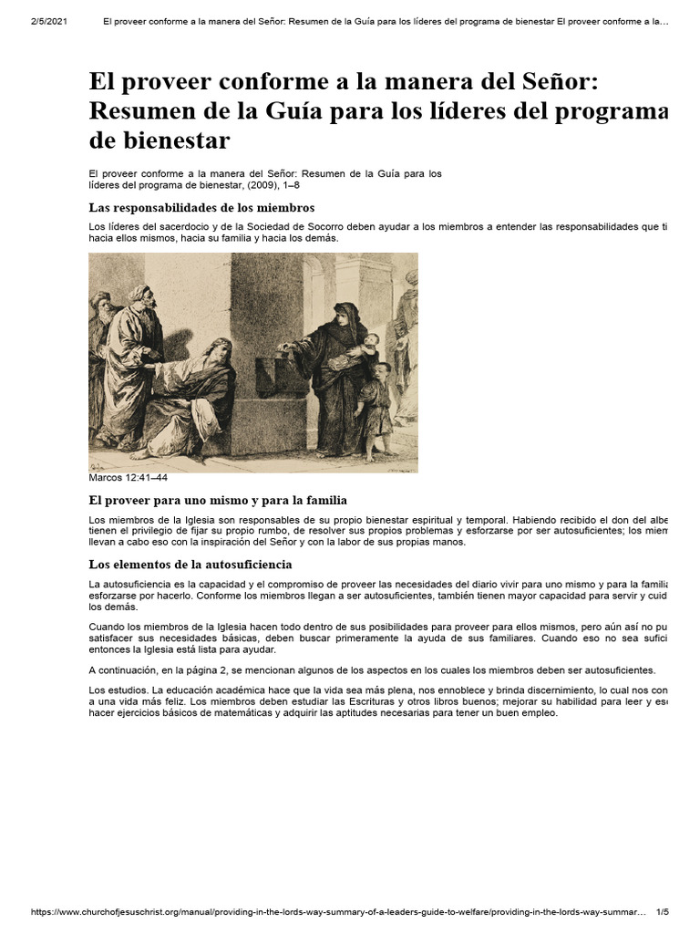 El Proveer Conforme A La Manera Del Señor | PDF