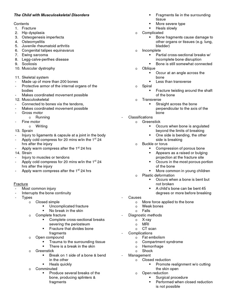 Pediatric Musculoskeletal Disorders | PDF