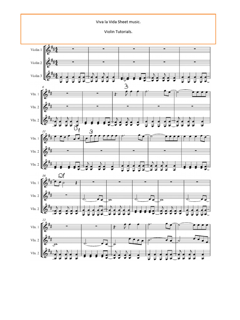 Viva La Vida Sheet Music | PDF | Art