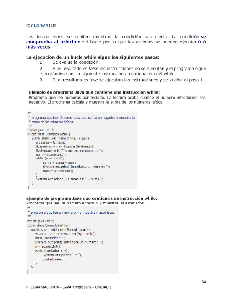 Ejercicios Ciclos | PDF | Java (lenguaje de programación) | Informática