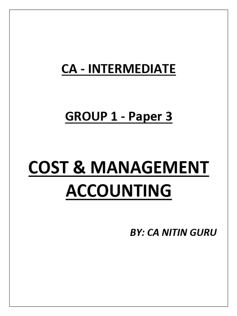 01 CA Inter Costing Book - 2022 | PDF | Inventory | Business Process