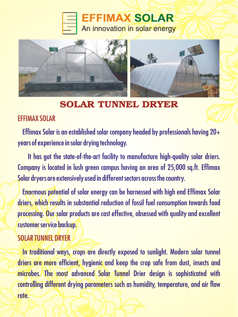 Effimax Solar Indirect Experimental Dryer | PDF