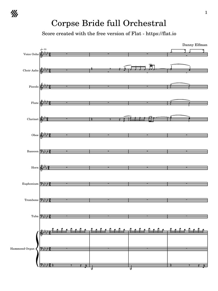 Corpse Bride - Min Titles (Full Orchestra) | PDF