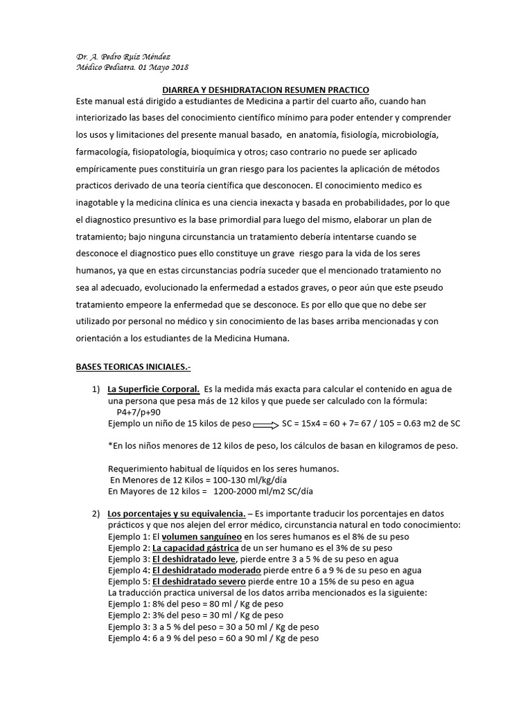 0 Diarrea Y Deshidratacion Resumen Practico Pdf Diarrea Medicina