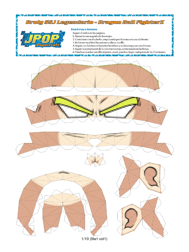 Broly_SSJ_Legendario_Dragon_Ball_FighterZ_JPOPpapercraft_con_lineas | PDF