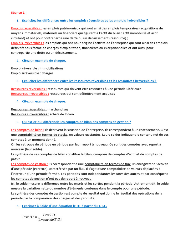 Interro Questions de Cours | PDF | Facture | Dépréciation