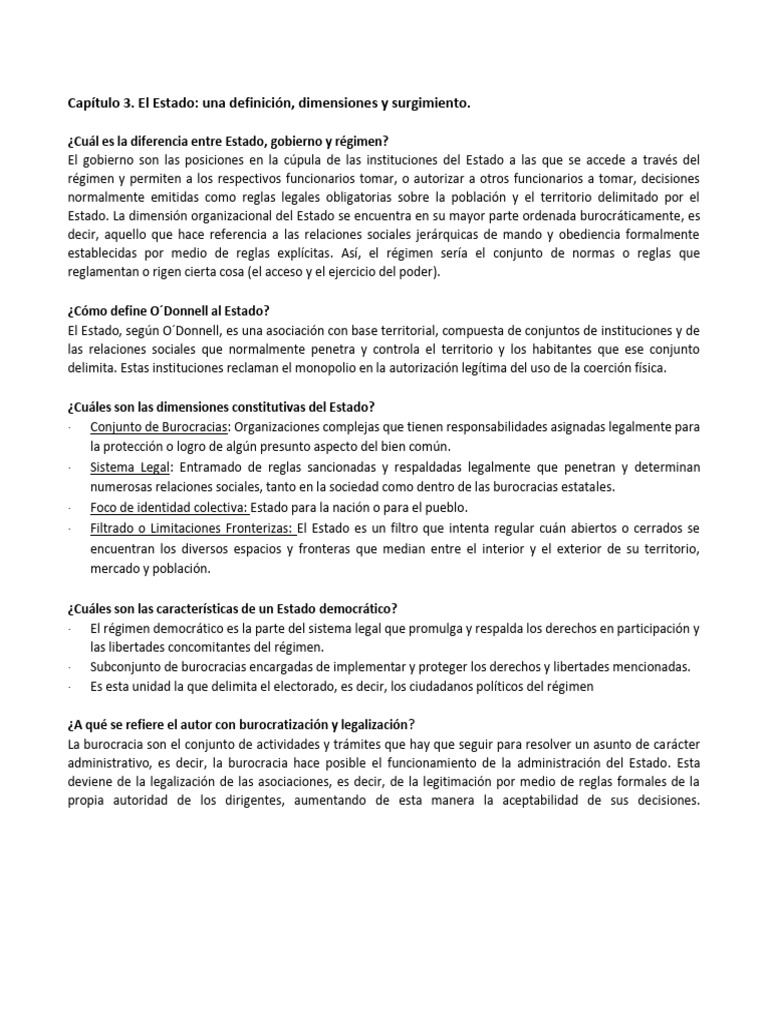 Guia de Lectura o Donnell | PDF | Estado (política) | Ciencias Políticas