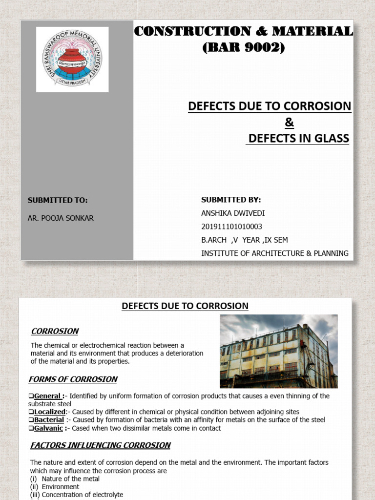 Corrosion and Glass Defects Analysis | PDF | Science & Mathematics