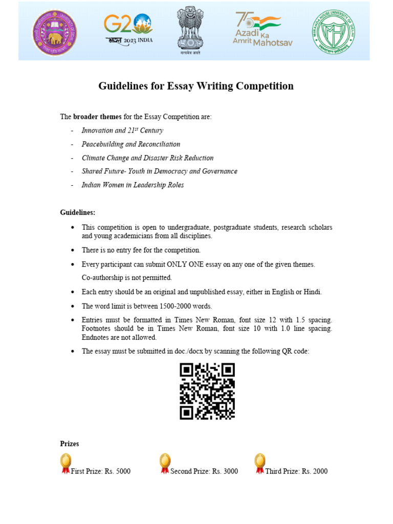 Essay Writing Competition Guidelines 2025 | PDF | Business | Social Science