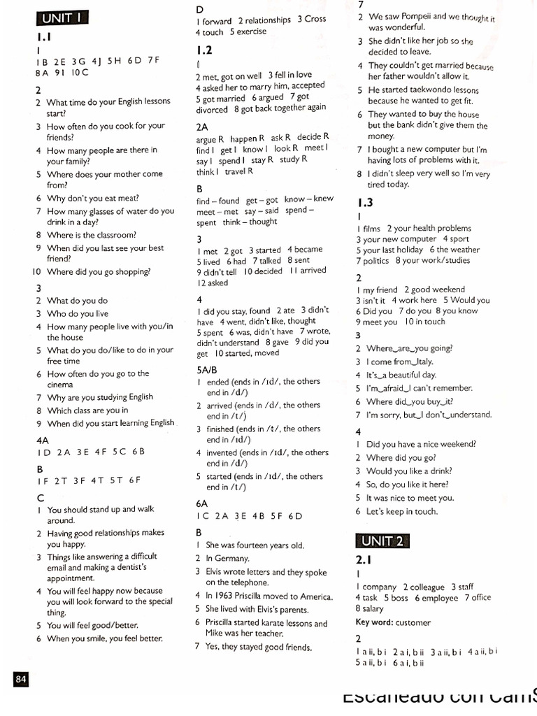 Soluciones Grammar Book | PDF