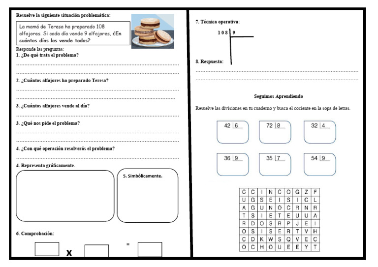FICHA - MAT. Resolvemos Problemas Con División Exacta.29-08-23. | PDF ...