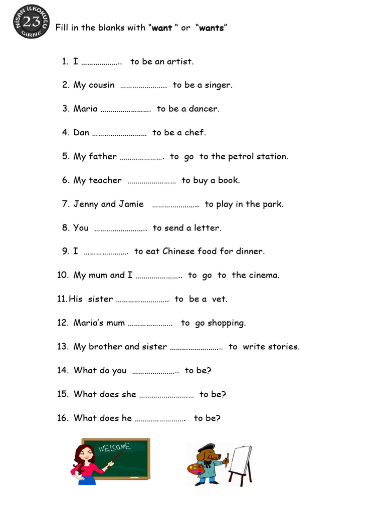 Want To Exercises | PDF