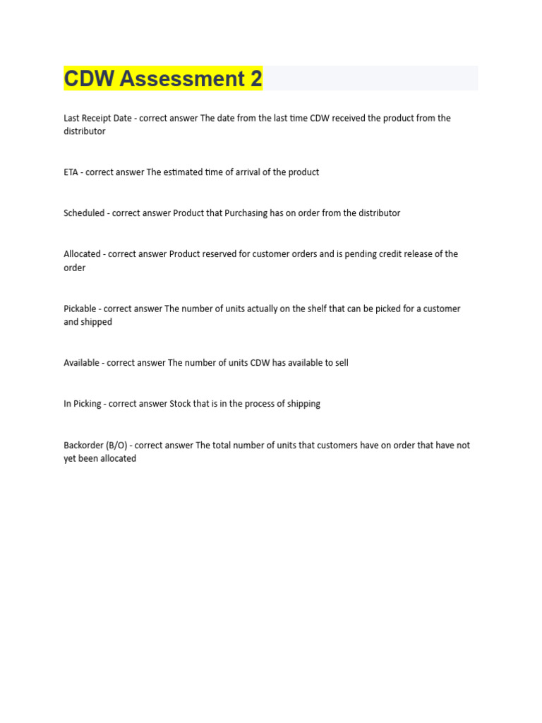 CDW Assessment 2 | PDF