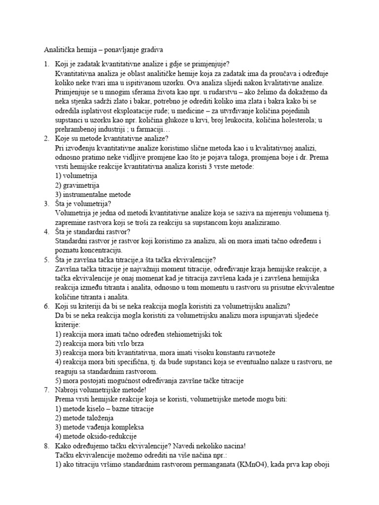 Analitička Hemija | PDF