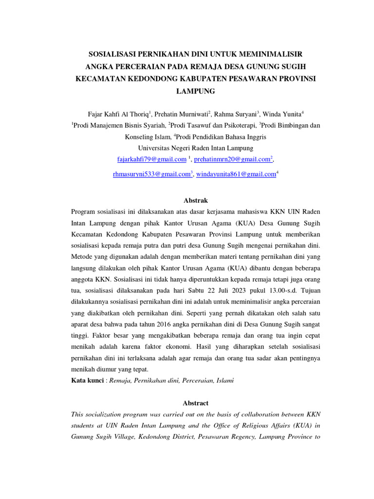Lap KKN 2023 165 - LAPORAN KELOMPOK 165 | PDF