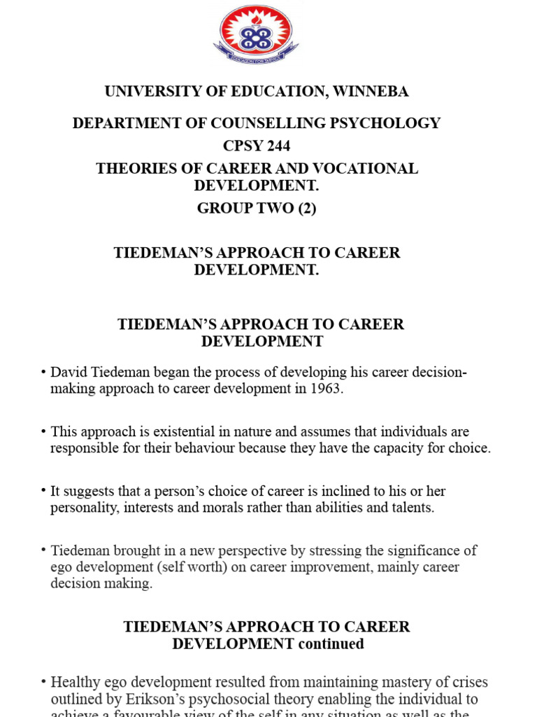 Tiedeman's Career Development Model | PDF | Identity (Social Science ...