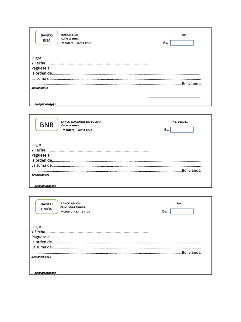 Formato de Cheque | PDF