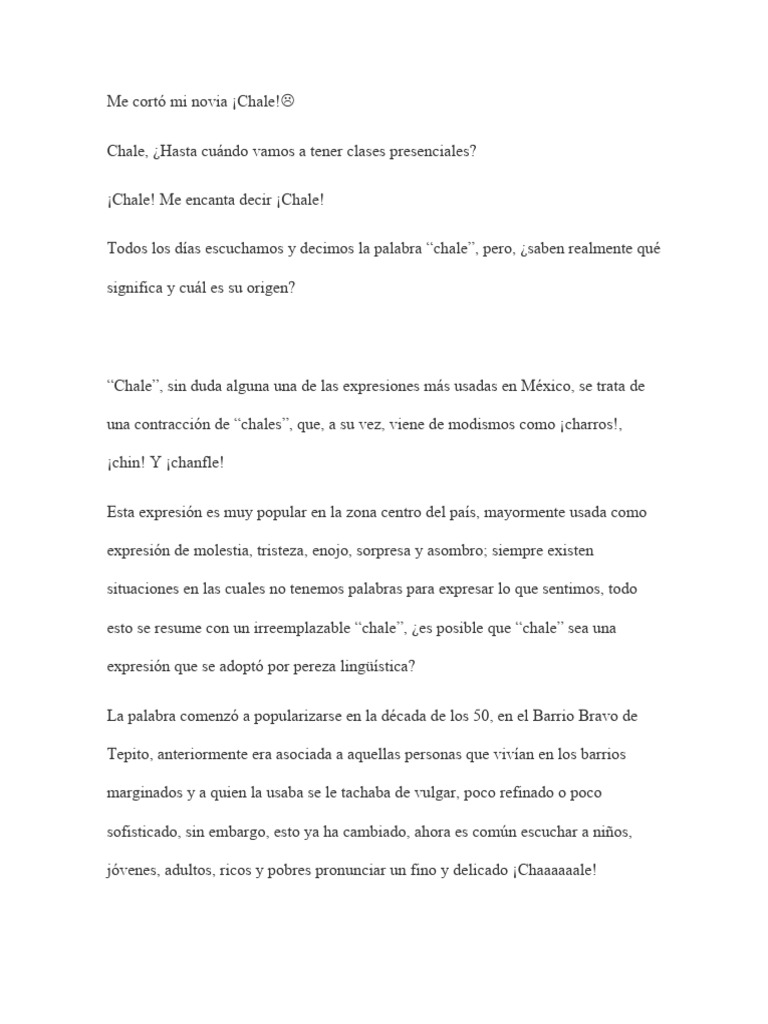 Chale | PDF | México | Lingüística