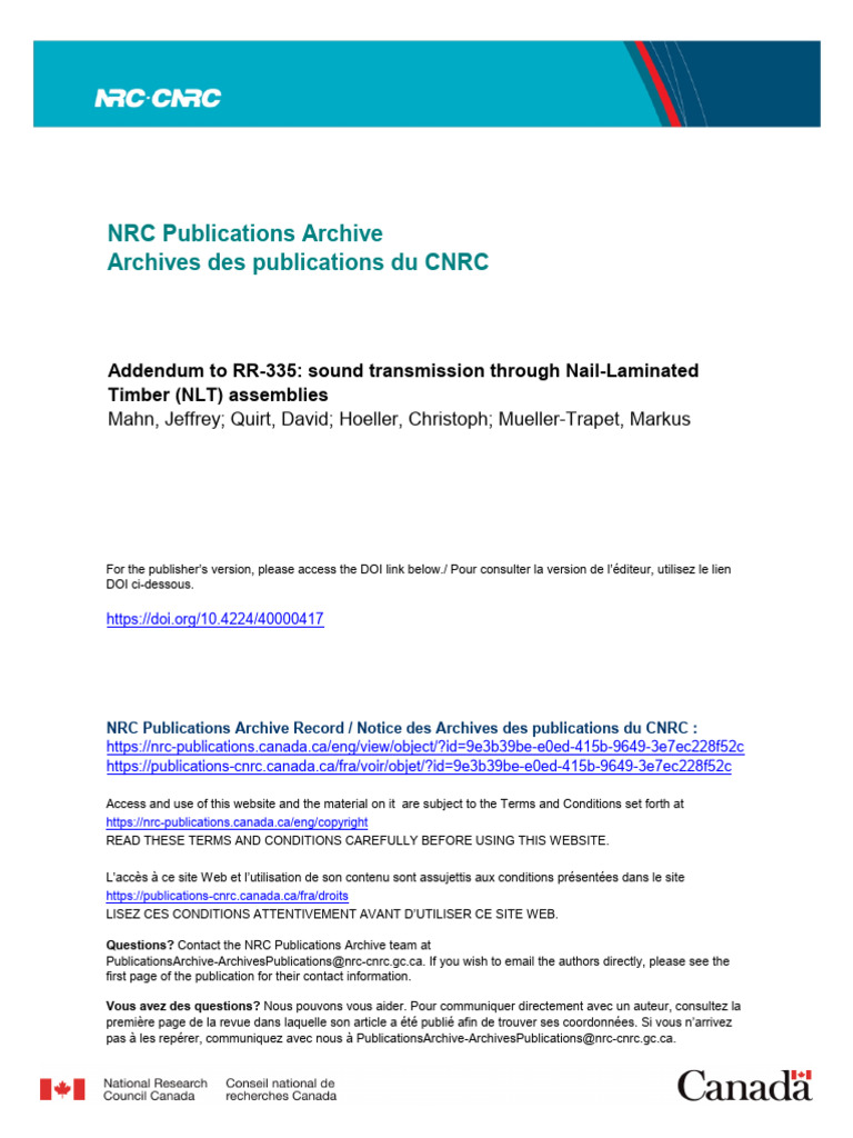 NRC Publications Archive Archives Des Publications Du CNRC | PDF