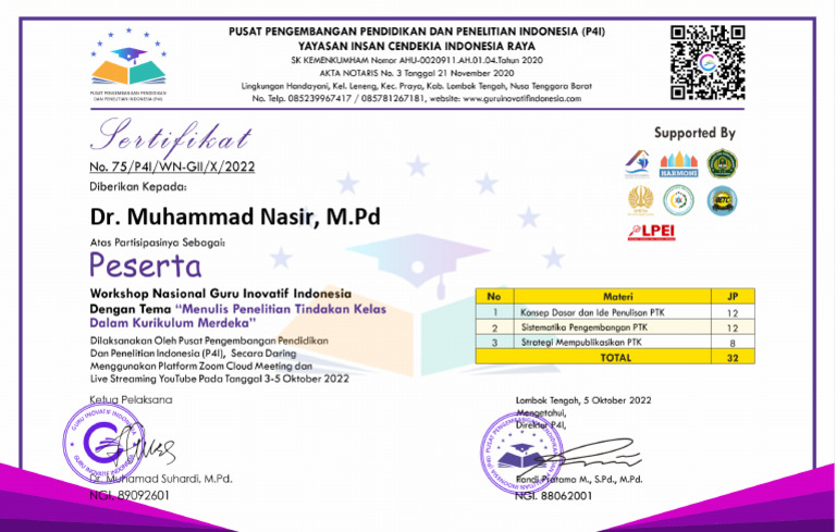 Dr. Muhammad Nasir, M.PD | PDF Dr. Muhammad Nasir, M.PD | PDF