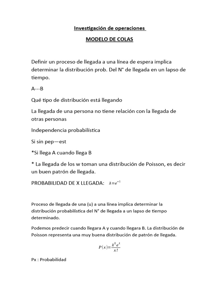 Modelo de Colas | PDF