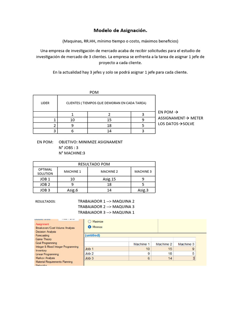Modelo de Asignación | PDF