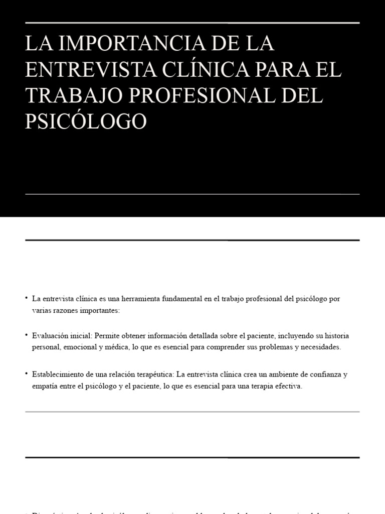 Importancia de la Entrevista Clínica | PDF